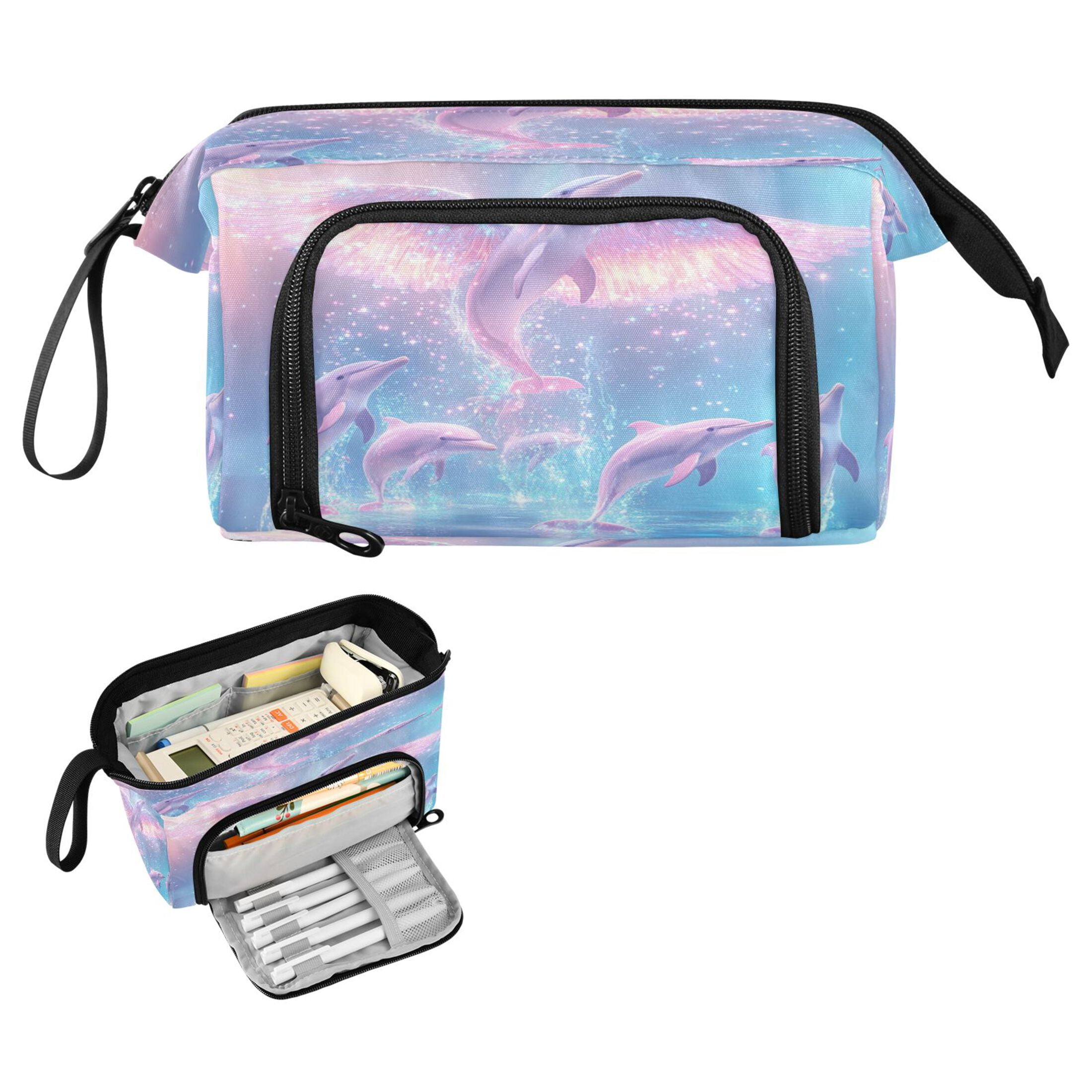 Nylon Fish Mouth Pencil Case with Large Capacity Zipper Pencil Pouch ...