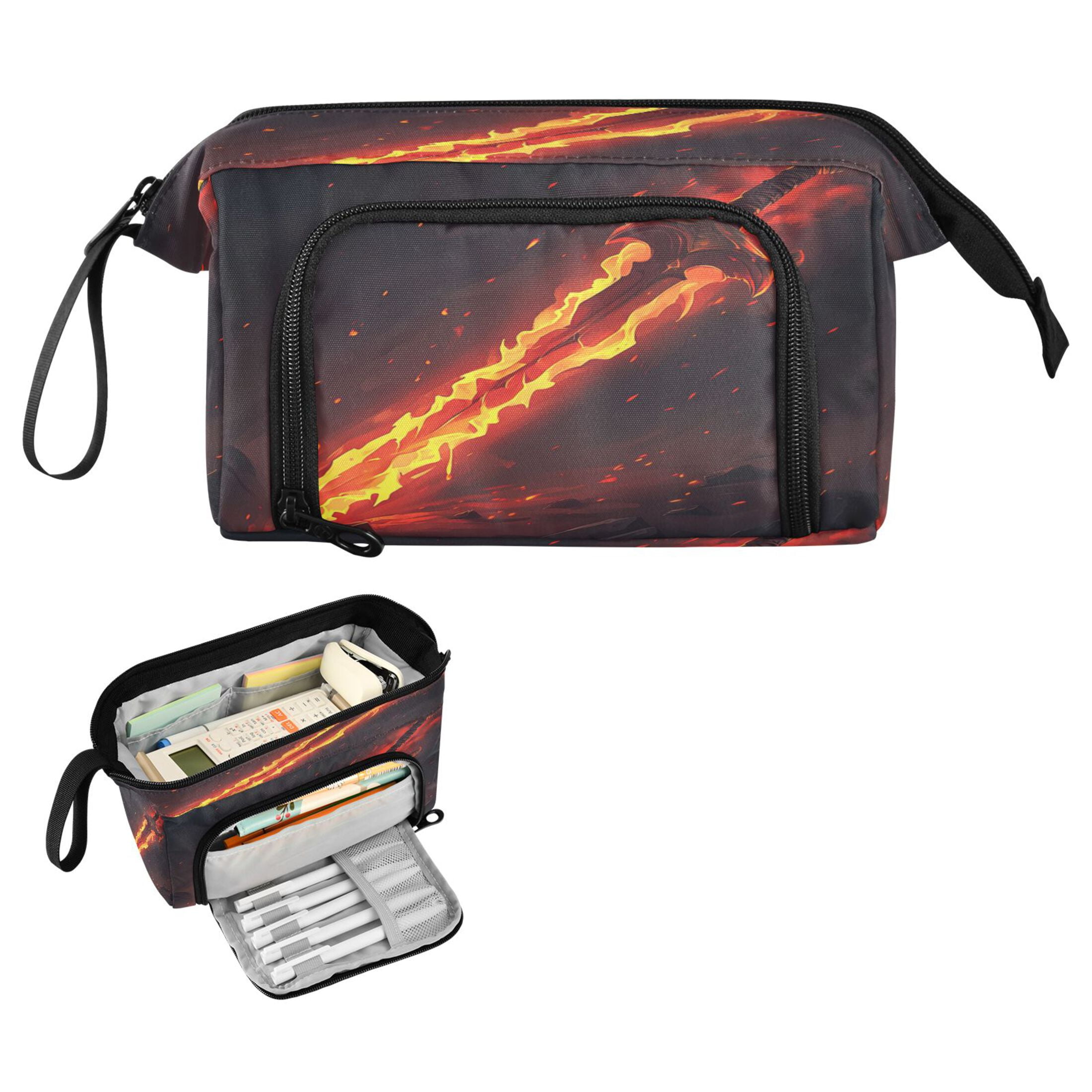 Nylon Fish Mouth Pencil Case with Large Capacity Zipper Pencil Pouch ...