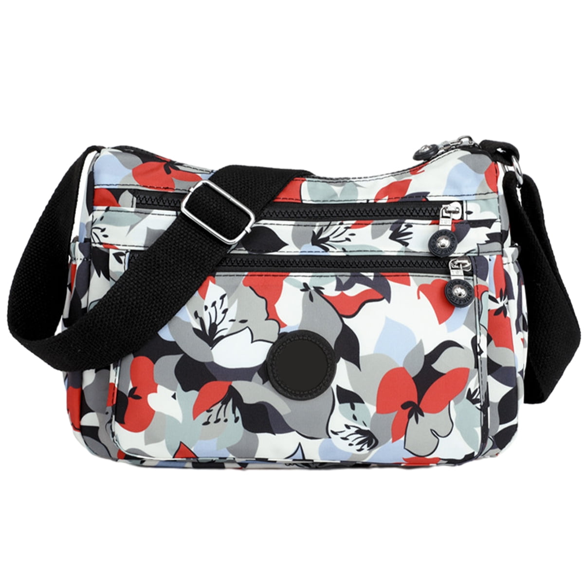 Nylon Floral Multi-Pocket Crossbody Purse Bags for Women Travel ...