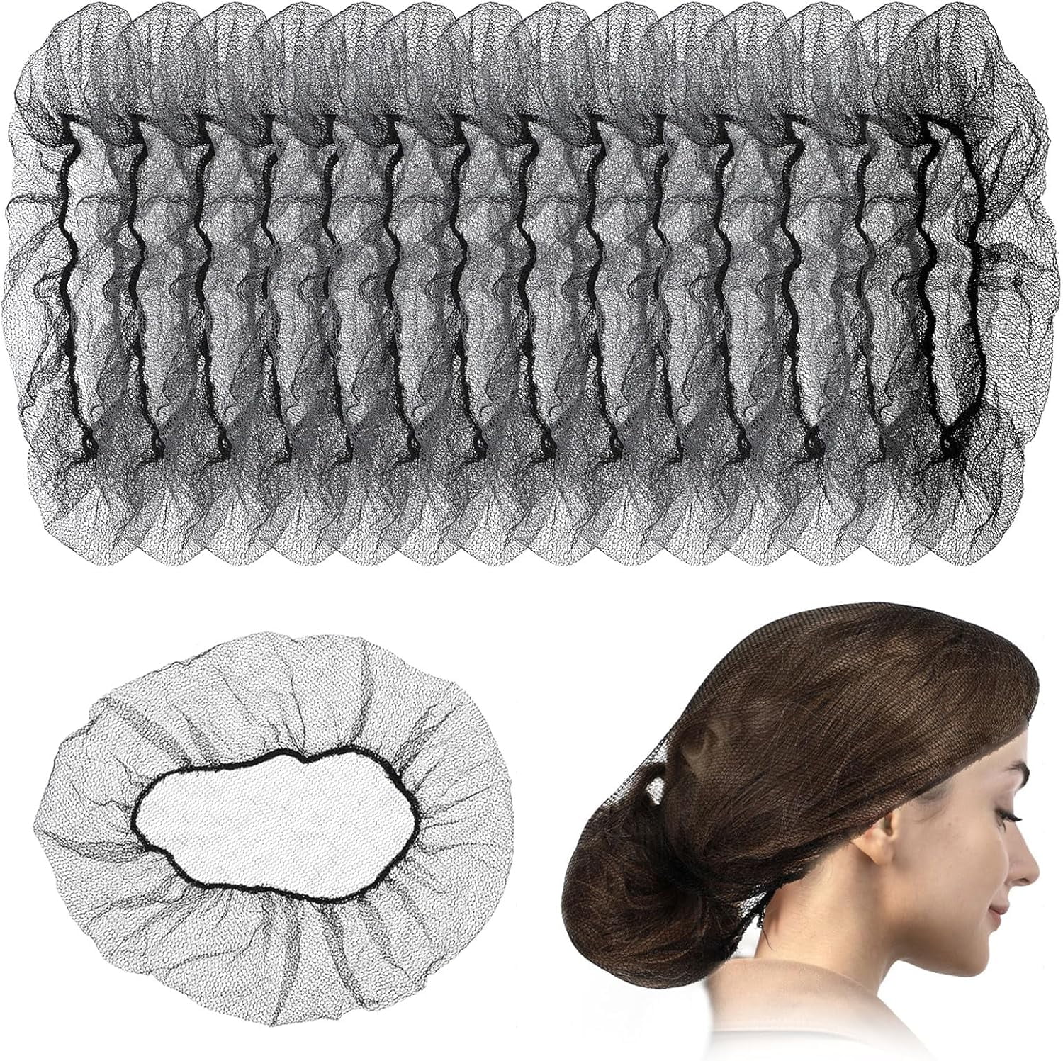 Nylon Hair Net, 50PCS Black Wig Nets Sturdy Women Hair Nets Invisible ...