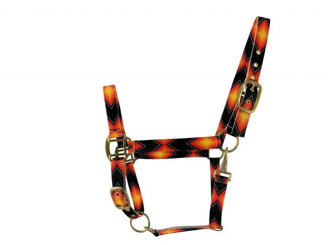 Nylon Halter w/ Orange & Black Aztec Design - Walmart.com