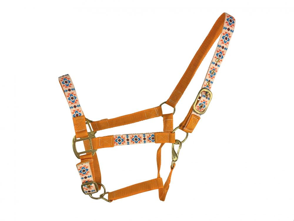 Nylon Halter w/ Orange Southwest Print - Walmart.com