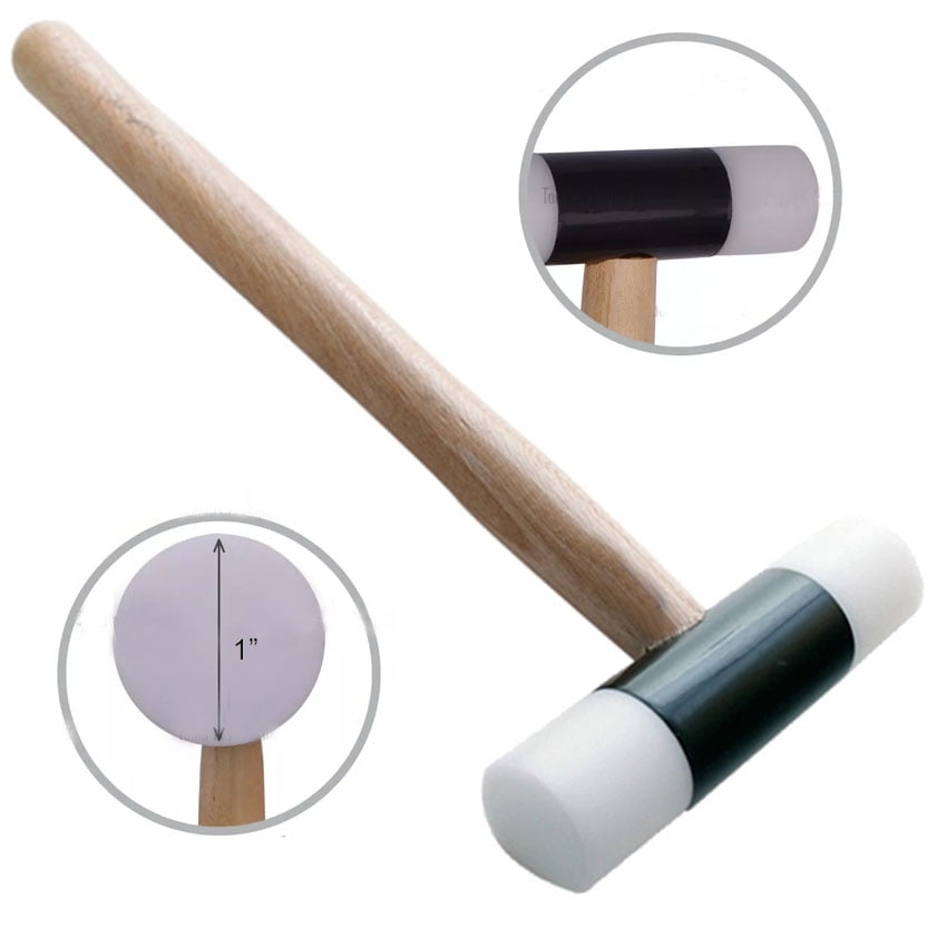 Nylon Hammer Dual Face Head Plastic 1" Mallet Wood Handle Jewelry ...