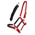 Nylon Horse Halter Hardware Padded Lead Rope Tack Red Rodeo Bling ...