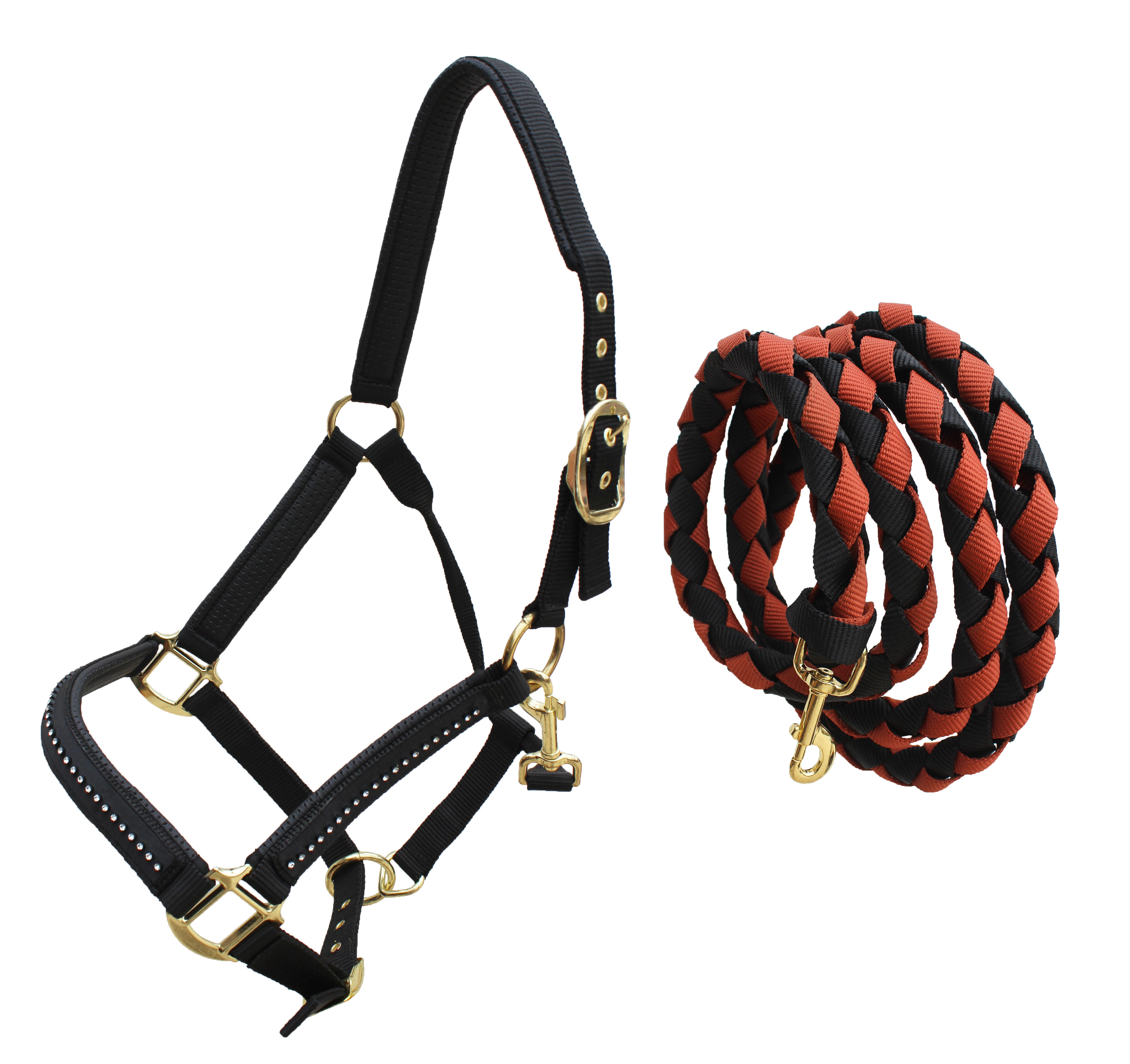 Nylon Horse Neoprene Padded Nylon Adjustable Halter Brass Hardware ...