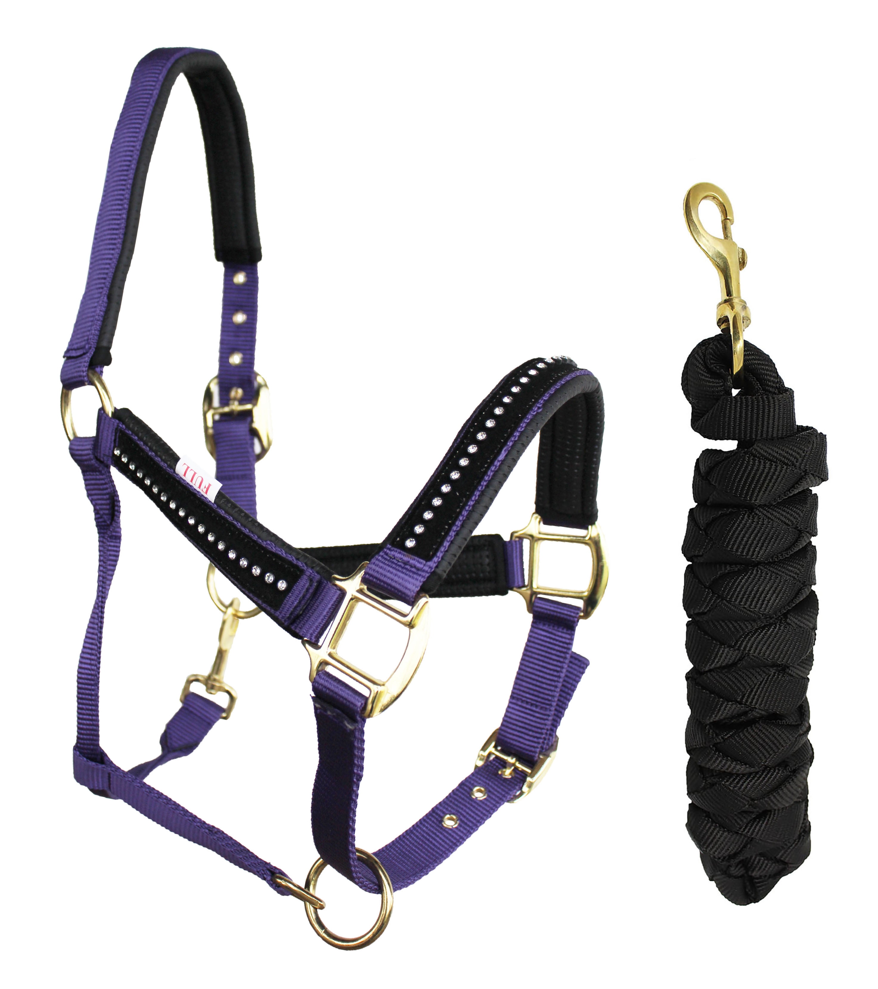 Nylon Horse Neoprene Padded Pink Halter Brass Hardware w/ Rhinestones ...