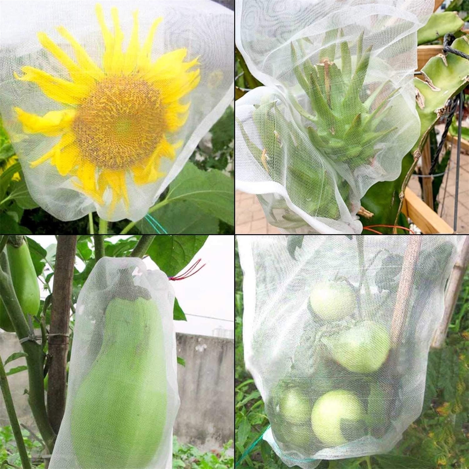 Nylon Insect Netting Bag,Bird Barrier Mesh Netting with Drawstring ...