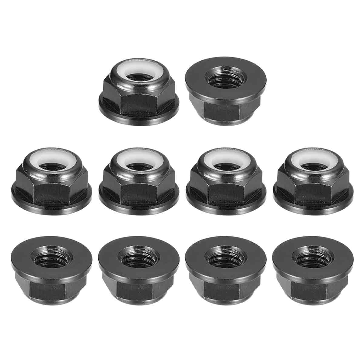 Nylon Insert Hex Lock Nuts, Aluminum Alloy Self-Locking Nut, Flange ...