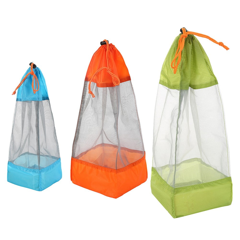 Nylon Mesh Stuff Sack Set of 3 Ideal for Storing Clothing and Equipment ...