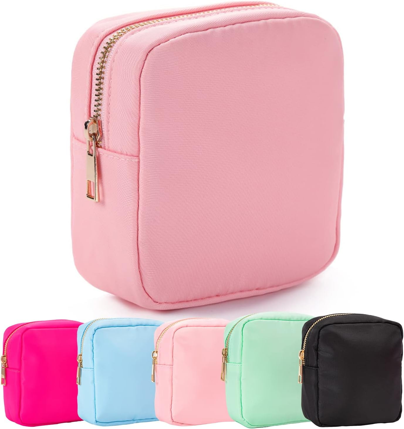 Nylon Mini Makeup Organizer - Pink Preppy Makeup Pouch for Women ...