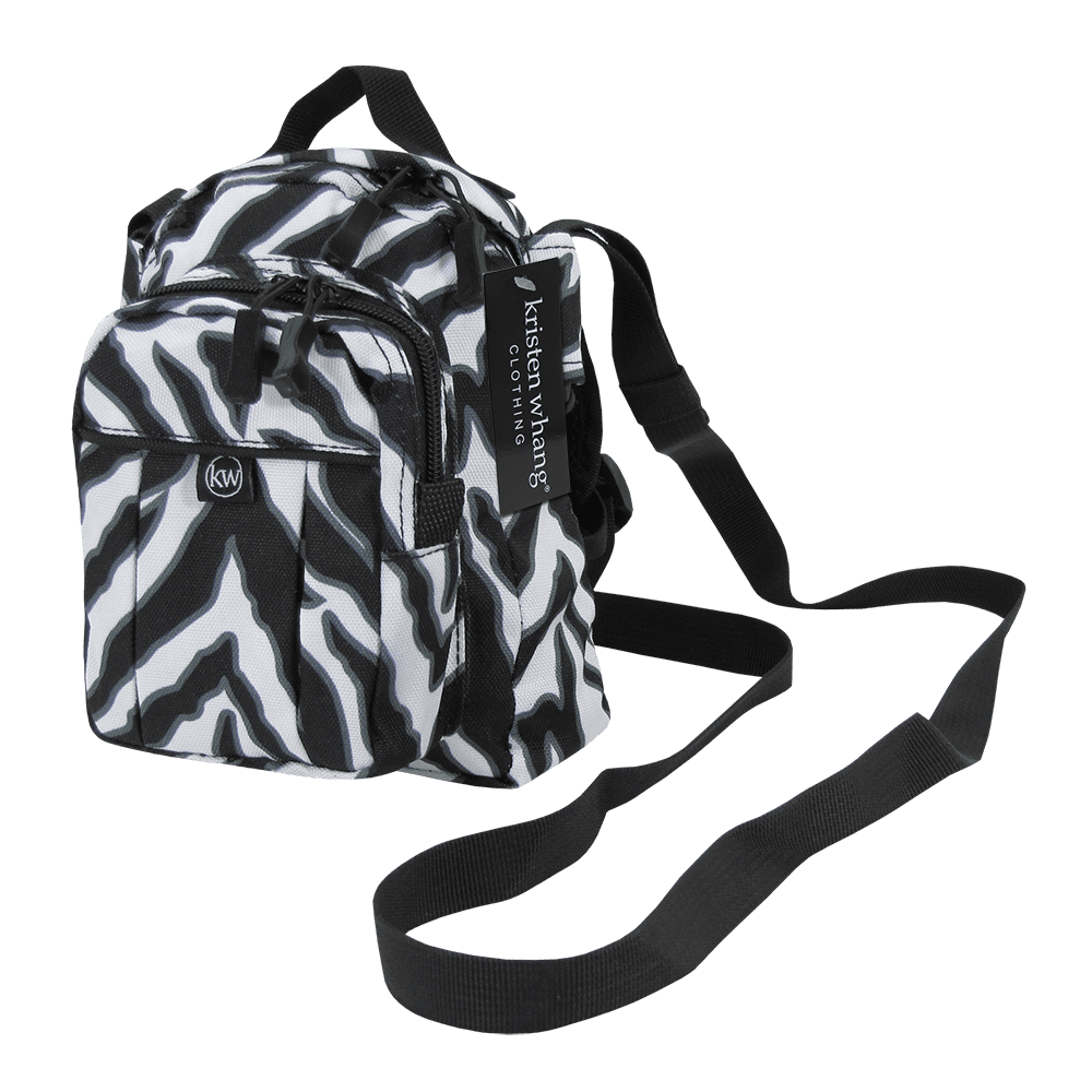 Nylon Mini Pack 2 zip Pockets Bag packs Zebra - Walmart.com