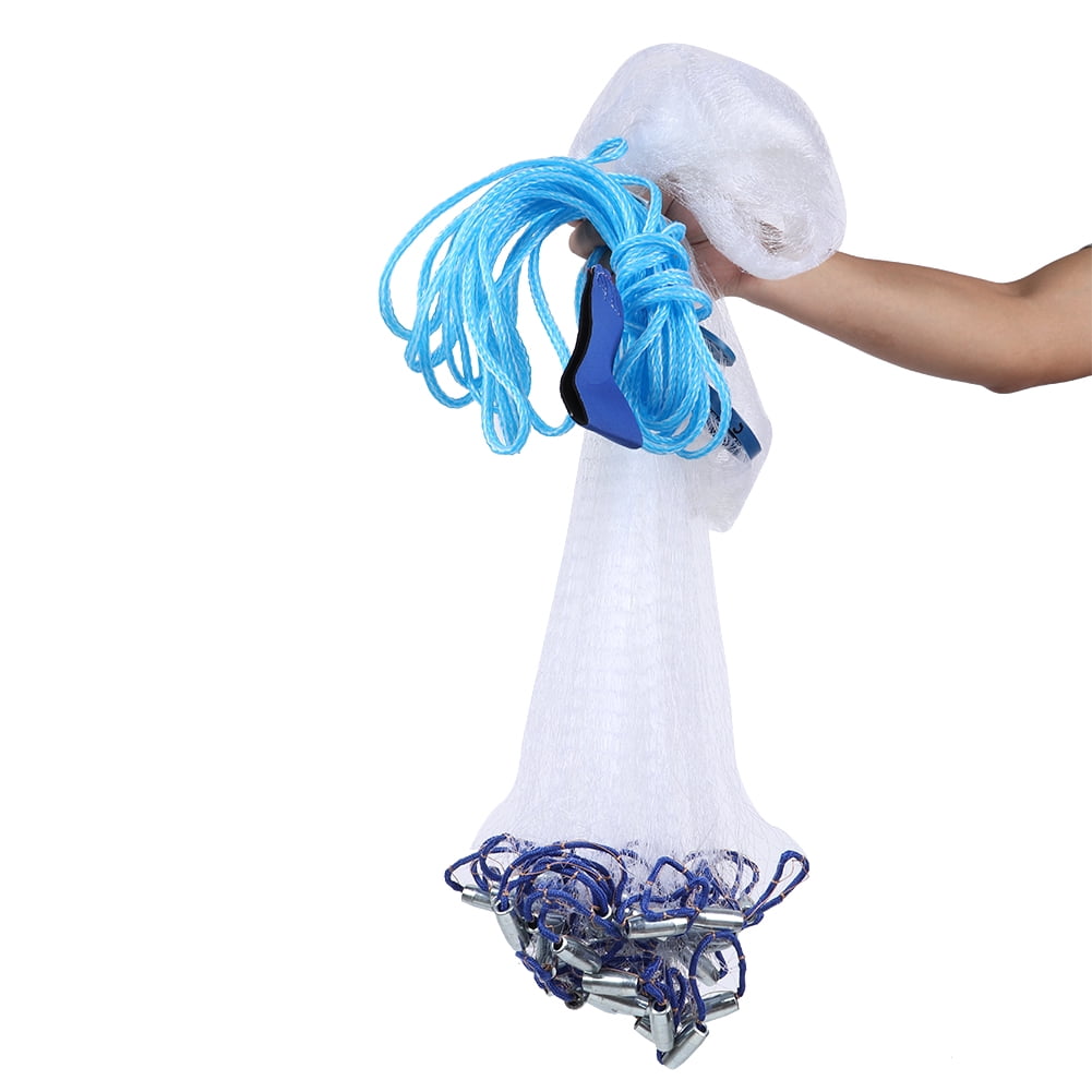 Nylon Monofilament American Cast Net - Outdoor Hand Throw Fishing Mesh, and Efficient Fishing ...