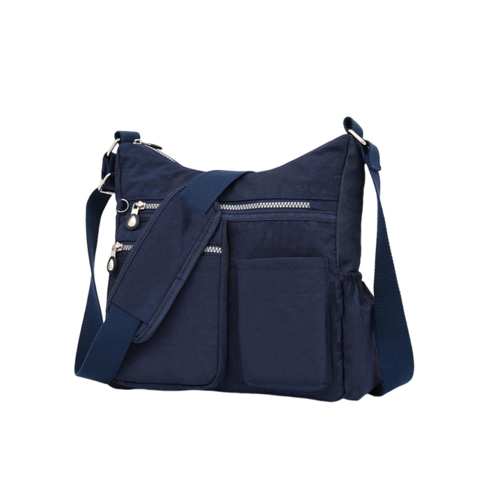 Nylon Multi Compartment Crossbody Bag, Medium Capacity Shoulder Bag ...