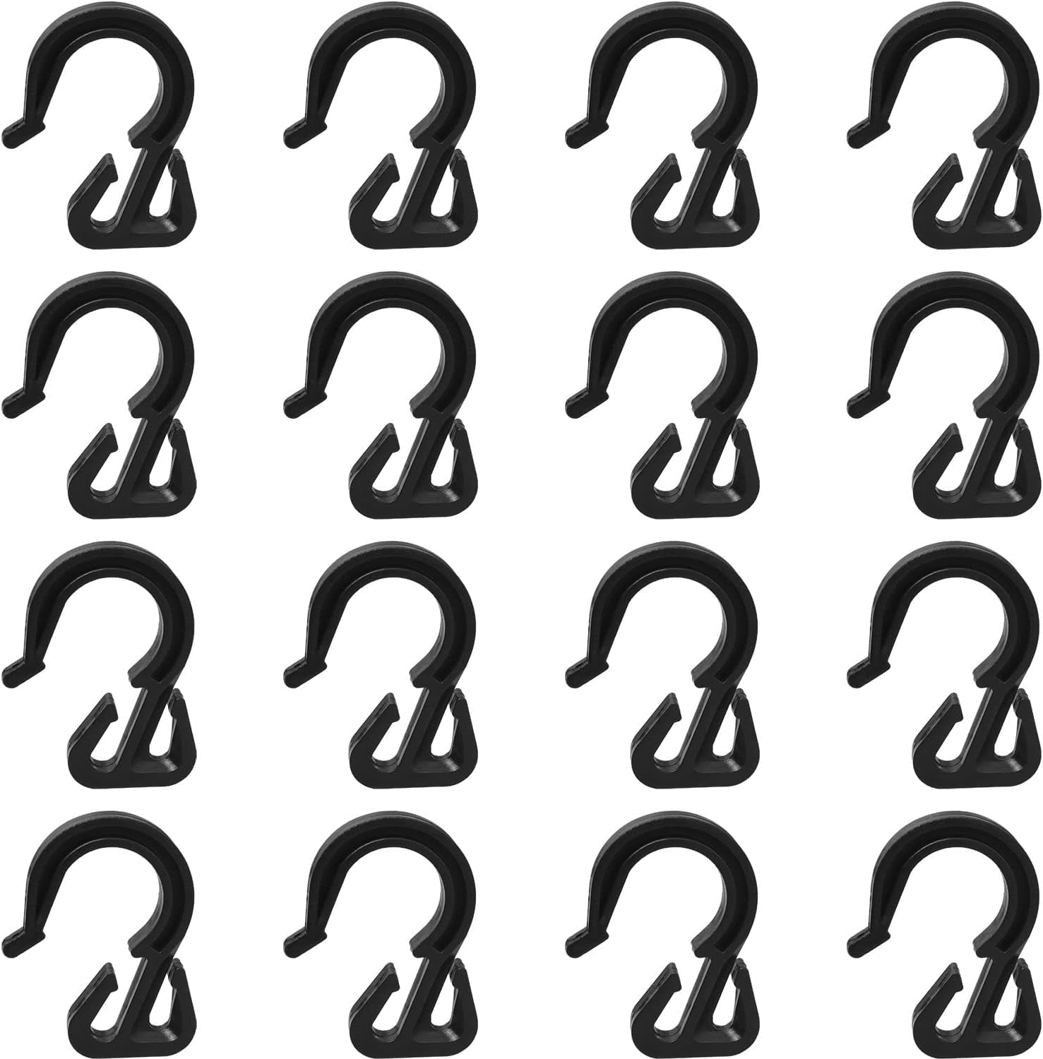Nylon Net Hook 16PCS Black Bungee Cord Hooks for Cargo Net Bungee Net ...