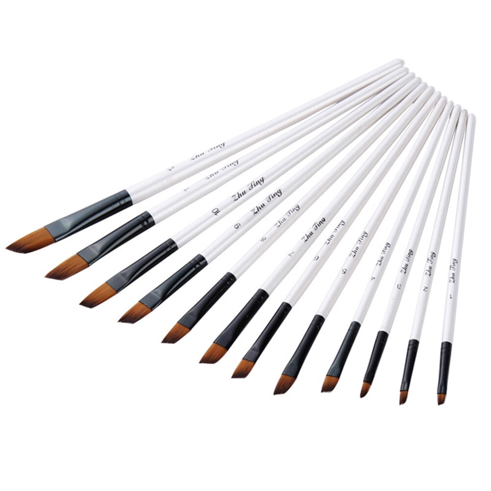 Toyandona 12PCS White Nylon Painting Set for Oil Gouache Watercolor ...