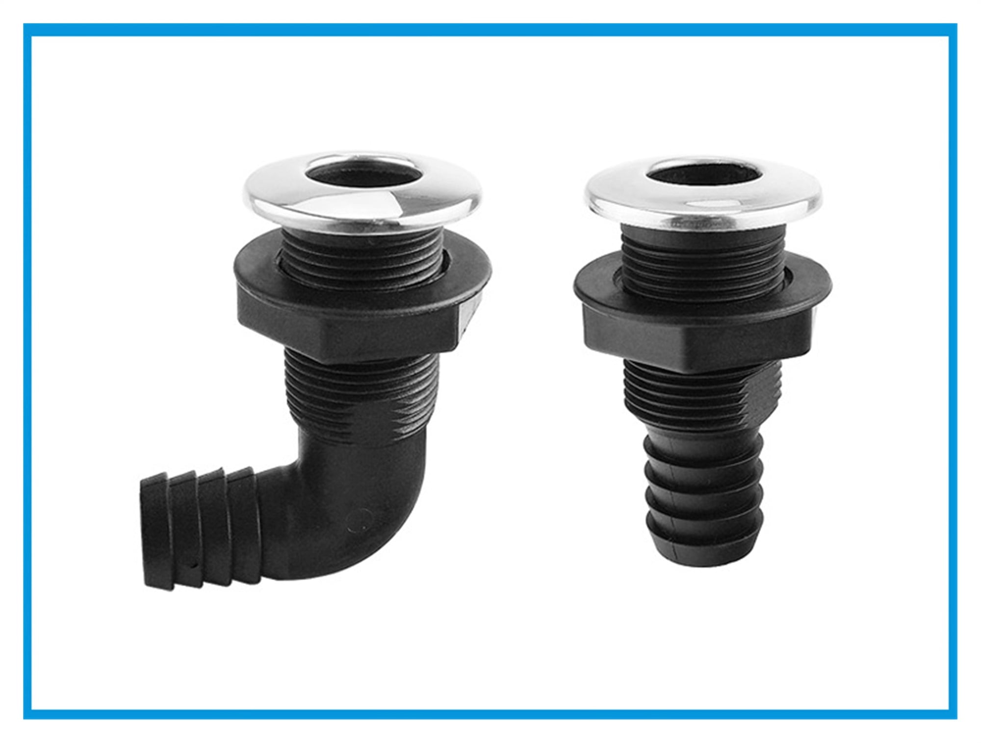 Nylon Plastic Thru Hull Bilge Fitting With Stainless Steel Rim Bilge ...