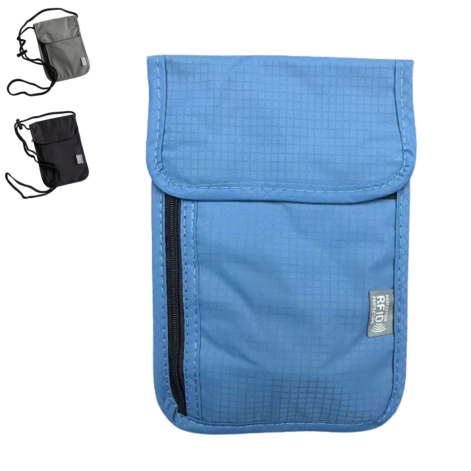 Nylon RFID Blocking Anti-Theft Travel Passport Neck Bag Phone Wallet ...