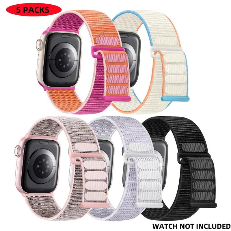 Nylon Smart Watch Band, Velcro Sport Loop Watch Band, Replacement Watch Band for Apple Watch ...