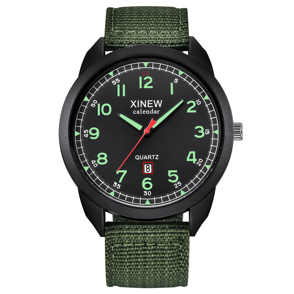 Nylon Strap Calendar Luminous Dial Outdoor Men's Quartz Watch - Walmart.com