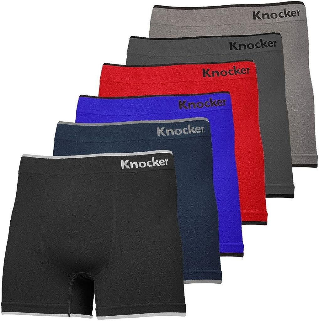Nylon Stretchable Compression Boxer Brief 6-Pcs Set, Assorted Colors ...