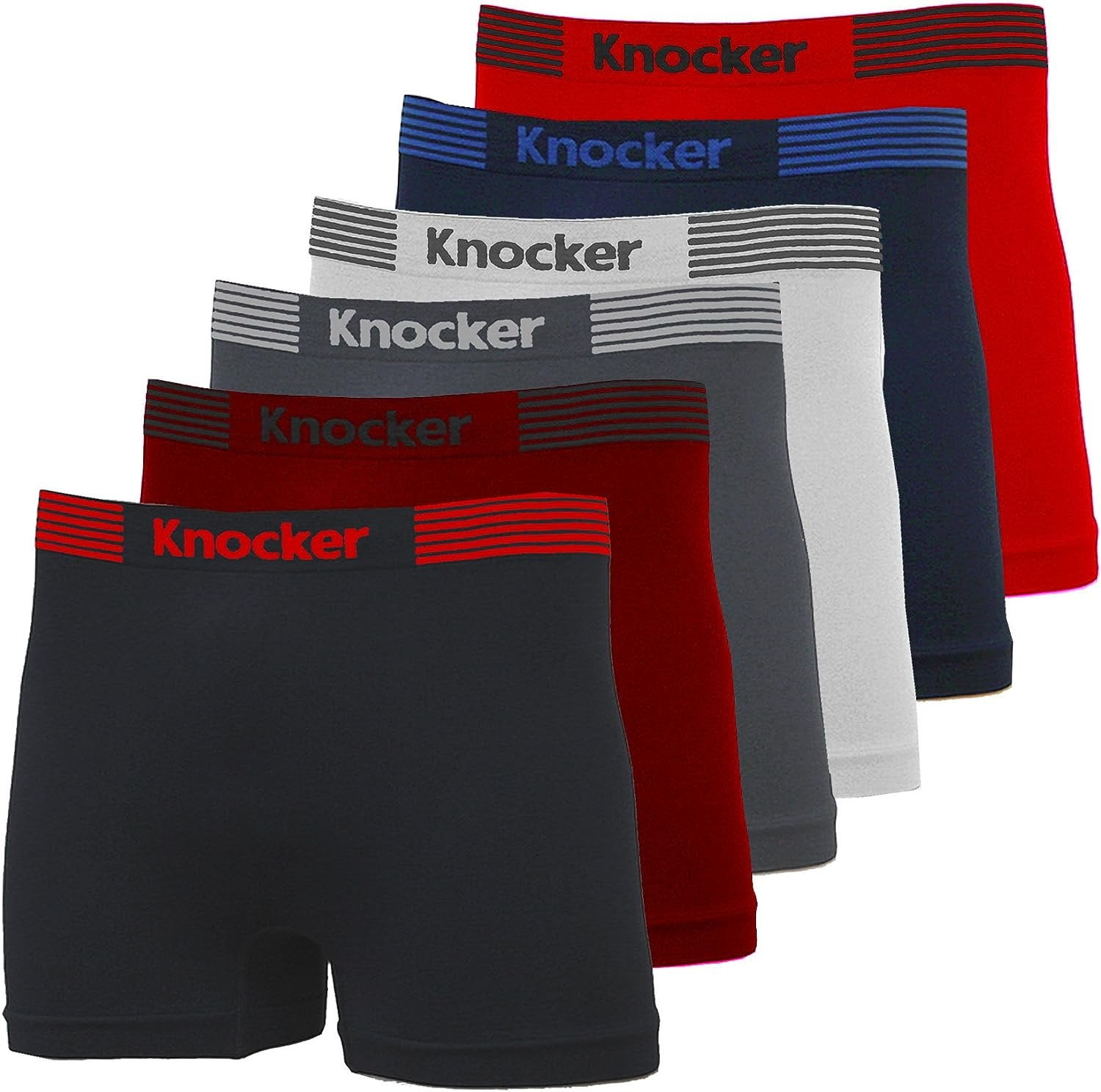 Nylon Stretchable Compression Boxer Brief 6-pcs Set, Assorted Colors ...