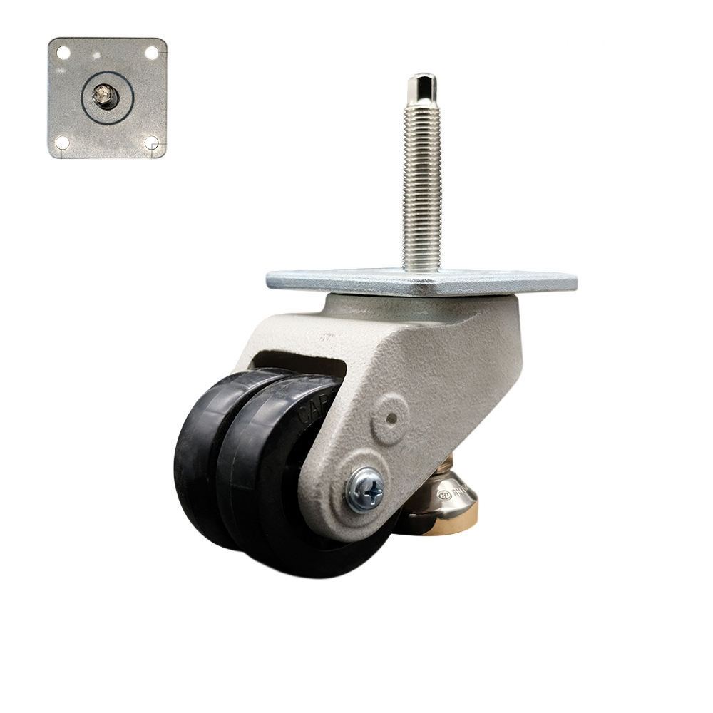 Nylon Swivel Threaded Stem Caster w/2.8" Black Wheel and M16 x 2.0mm x ...