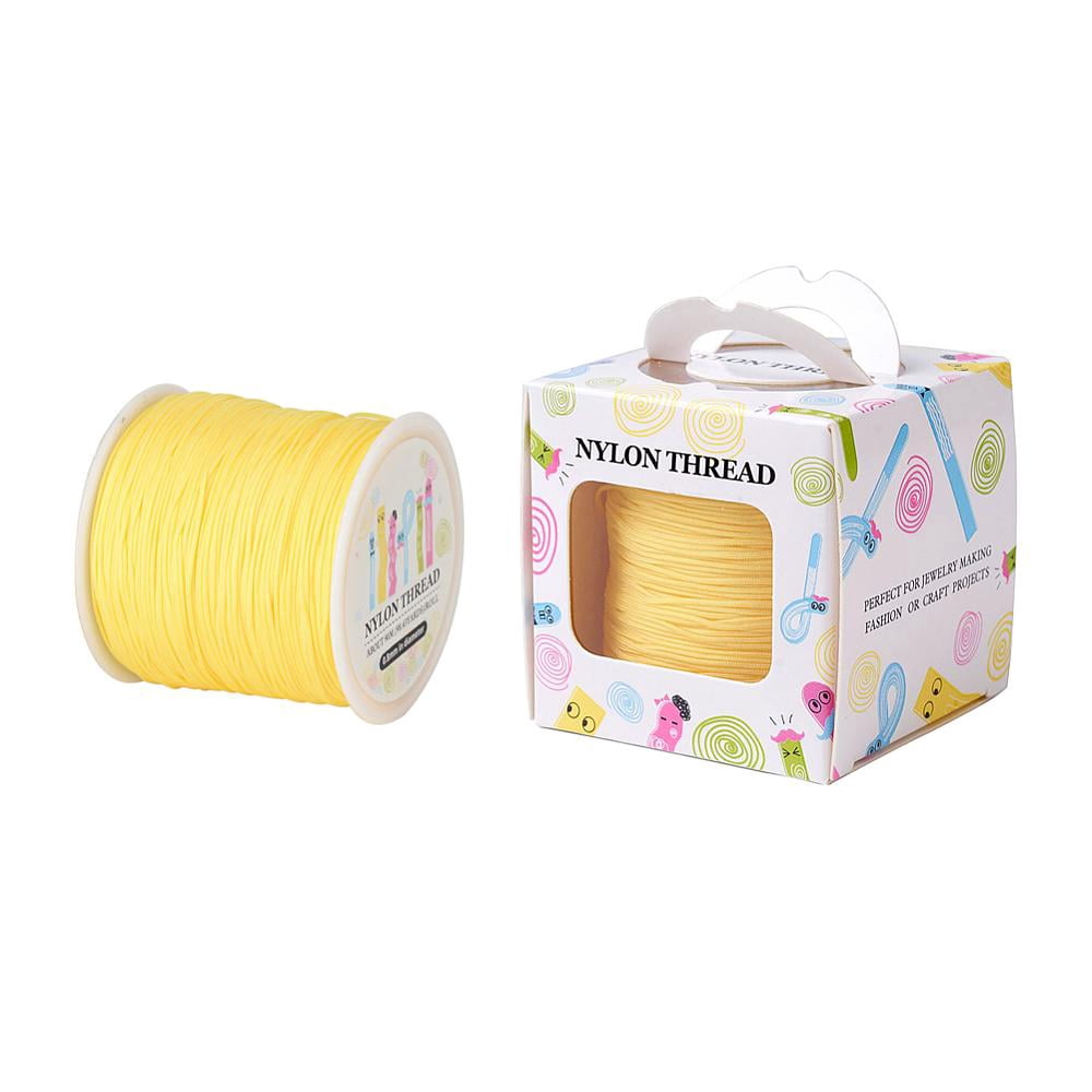 Nylon Thread Champagne Yellow 0.8mm about 98.43yards/roll(90m/roll) DIY ...