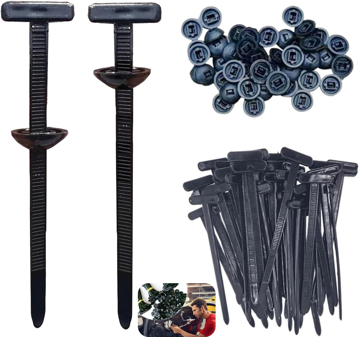 Nylon Universal Cable Tie Buckle for Car, 2025 New Heavy Duty Self-Locking Zip Ties Holder ...