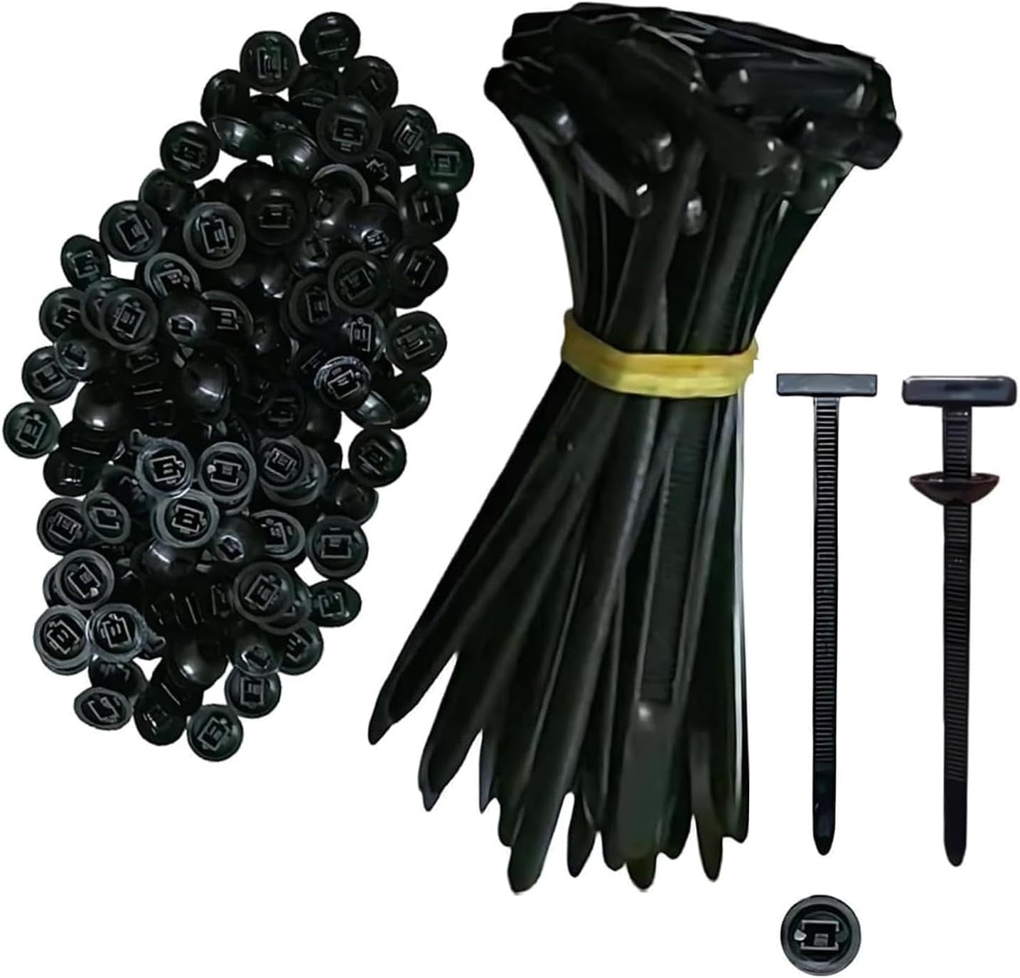 Nylon Universal Cable Tie Buckle, Heavy Duty Self-Locking Nylon Zip Ties Holder, UV-Resistant ...