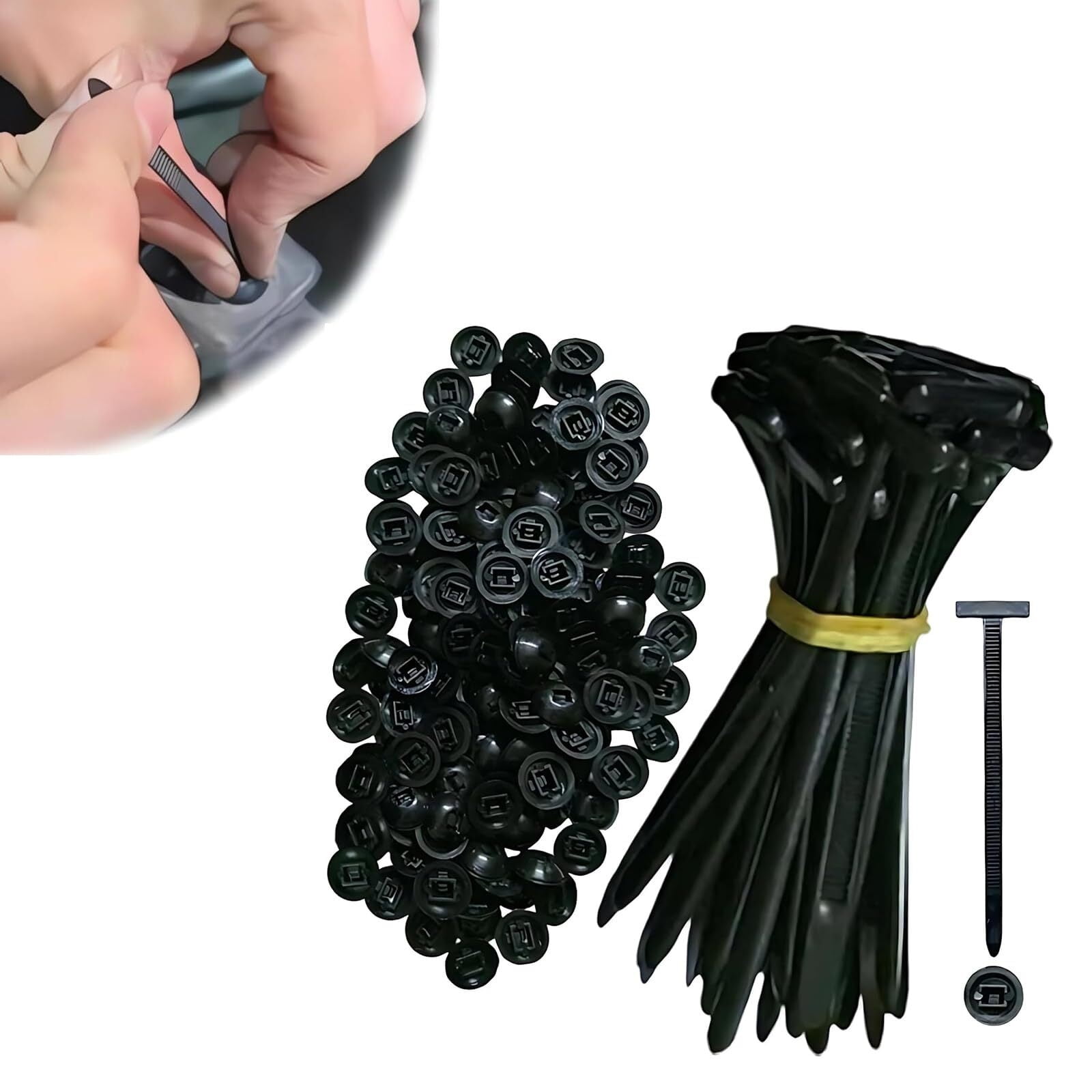 Nylon Universal Cable Tie Buckle, Heavy Duty Self-Locking Zip Ties Holder with Pin & Button ...