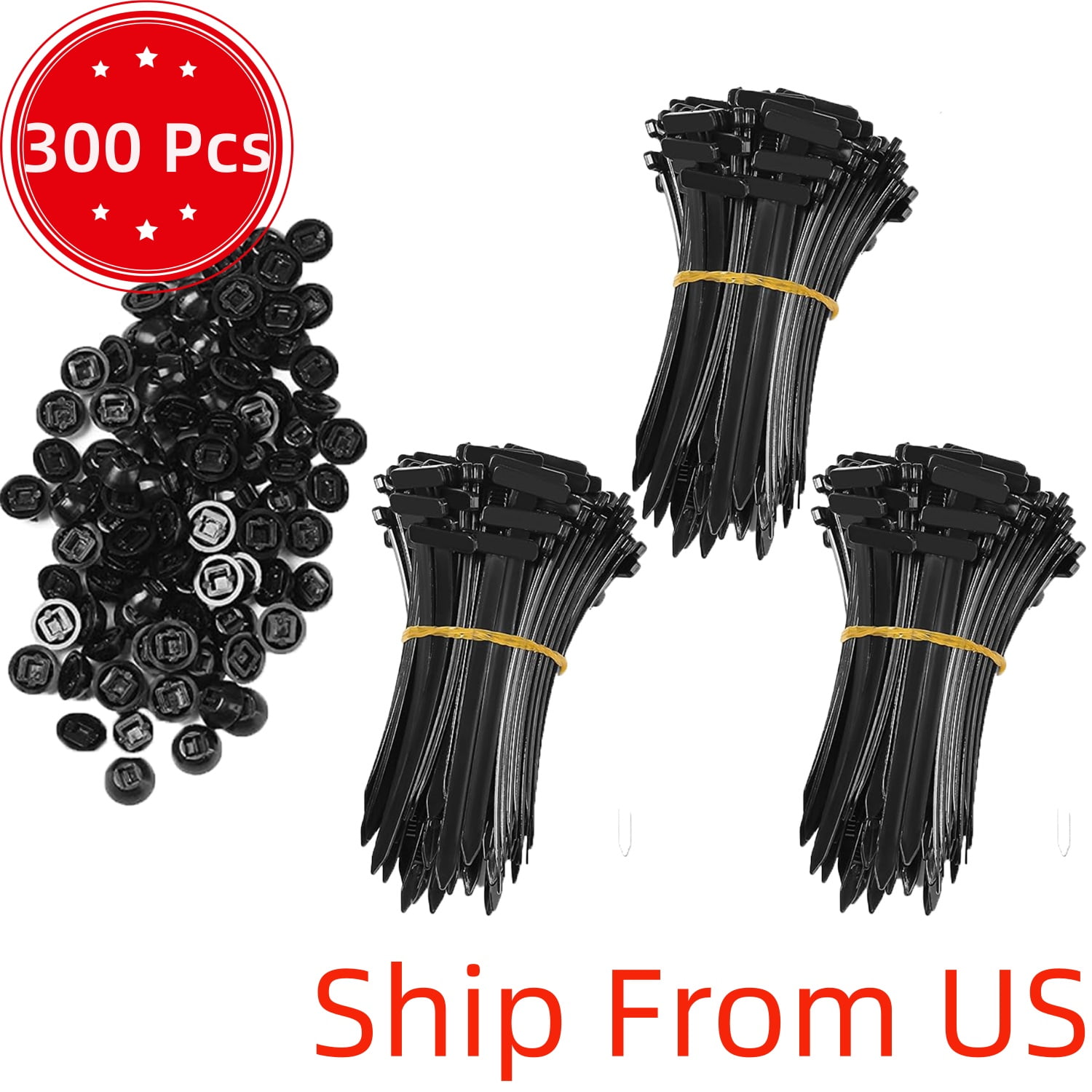 300Pcs, Nylon Universal Cable Tie Buckle, New Multifunctional Nylon Zip ...