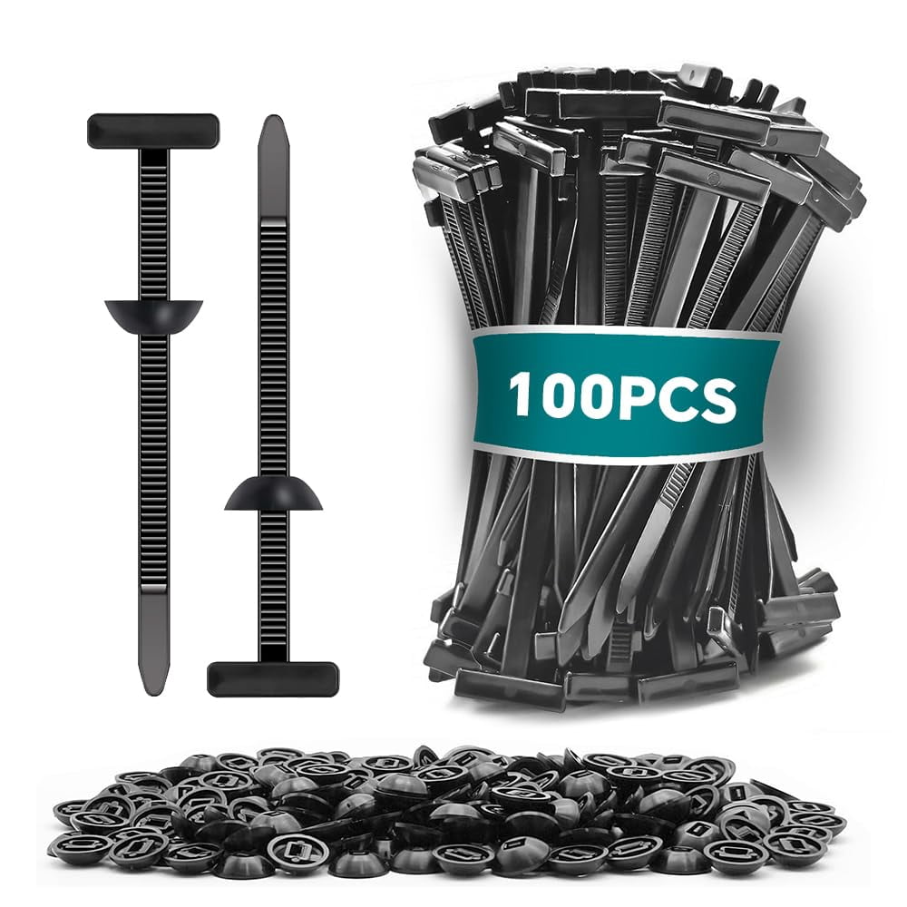 Nylon Universal Cable Tie Buckle, Zipper Clips for Cars, T Style Zip ...