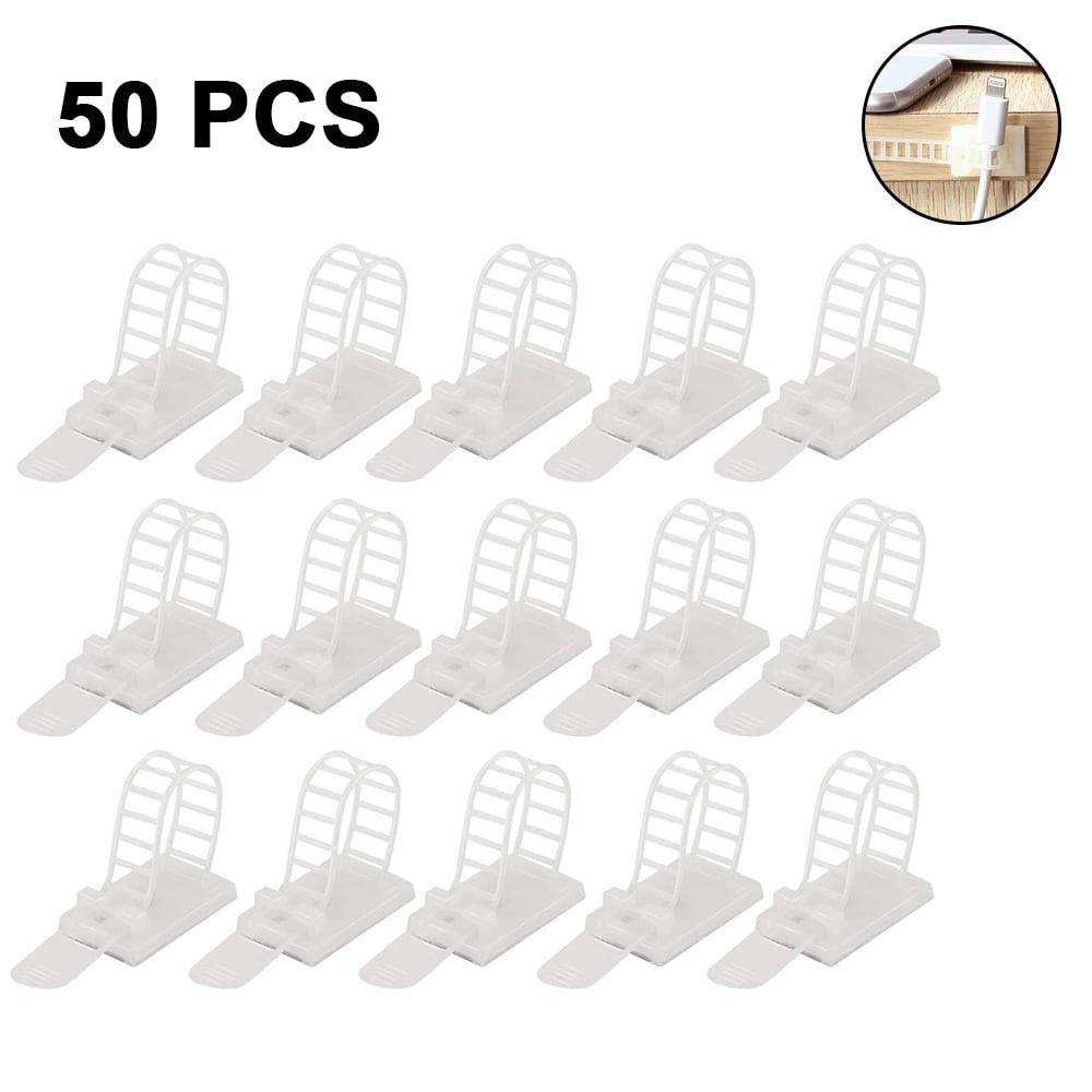 Nylon Wire Holders 50Pcs Adjustable Self-Adhesive Cable Ties Cord Clamp ...