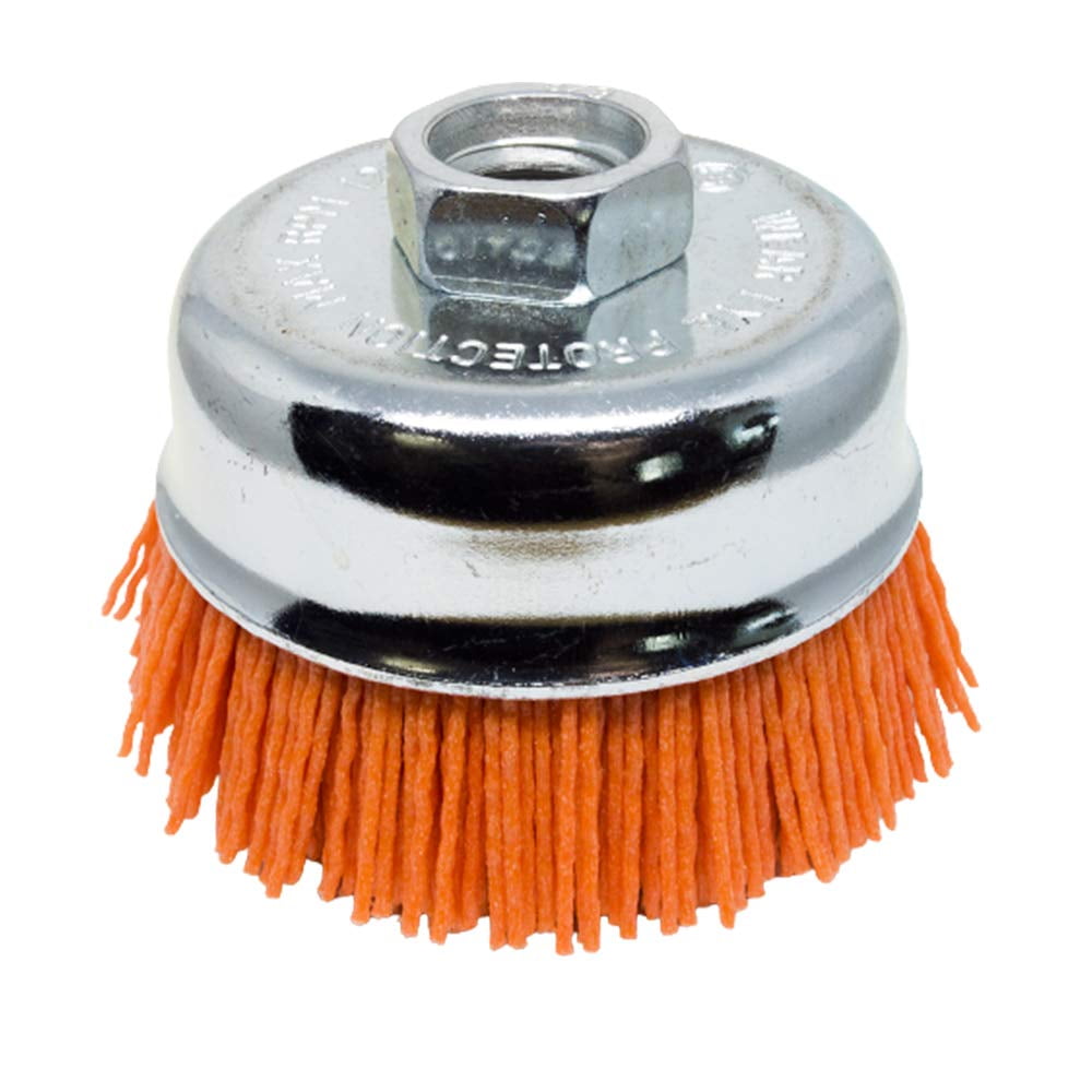 Nylon Wire Wheel Cup with 5/8"-11 Female Thread, Perfect for Rust or ...