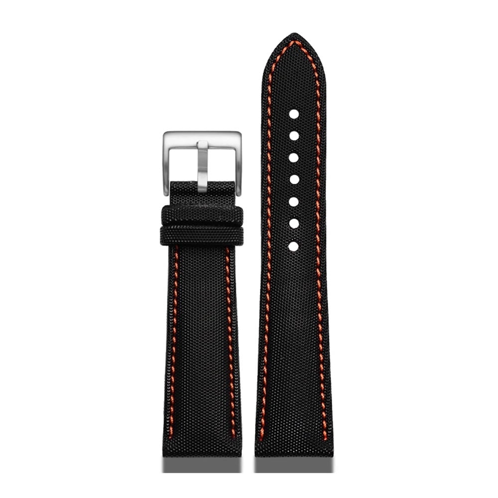 Nylon With Lea/ther Bottom Watchstrap 20 21 22 24mm Men's Watchband Fit ...