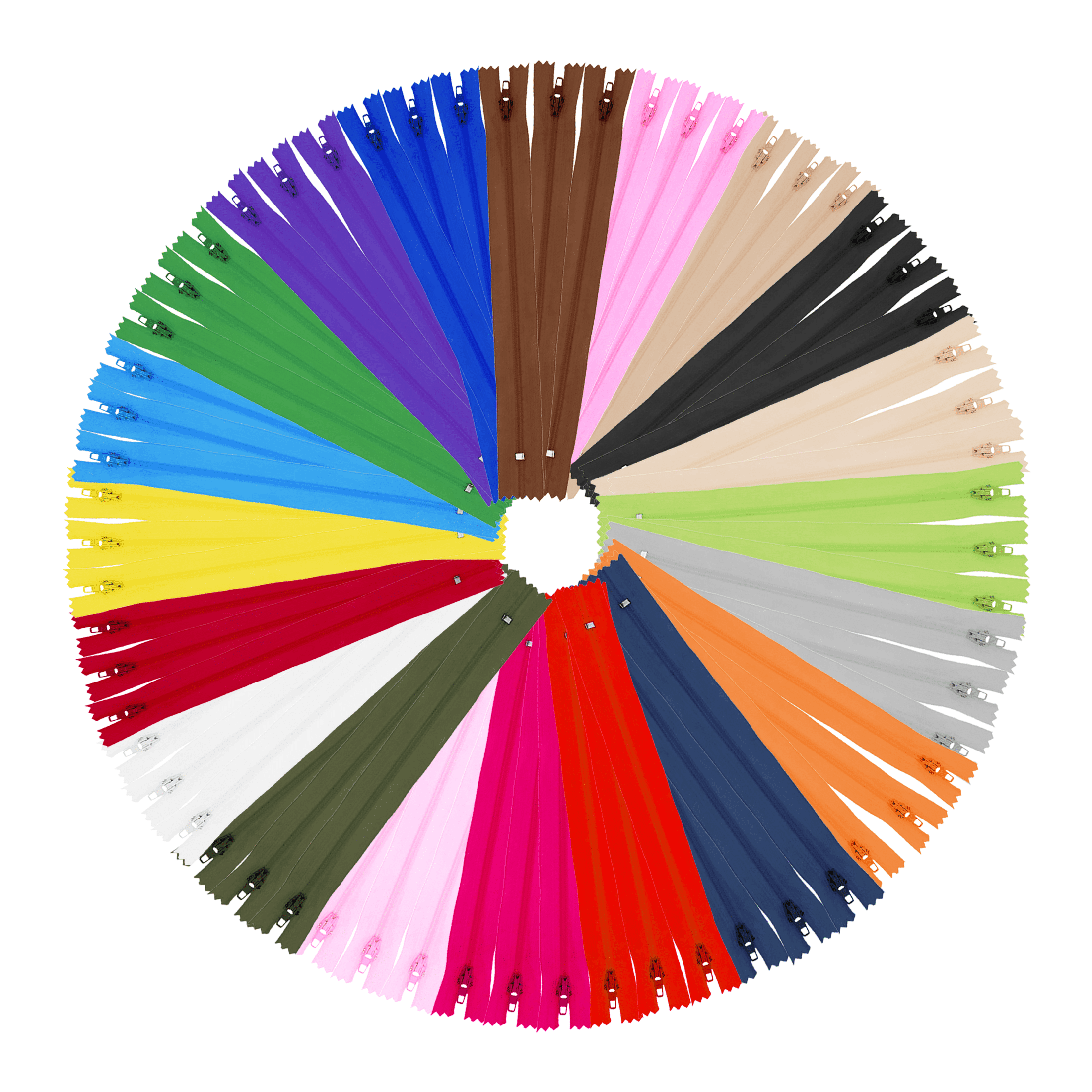 Assorted Color Nylon Zippers for Sewing - Bulk Zipper Supplies by ...