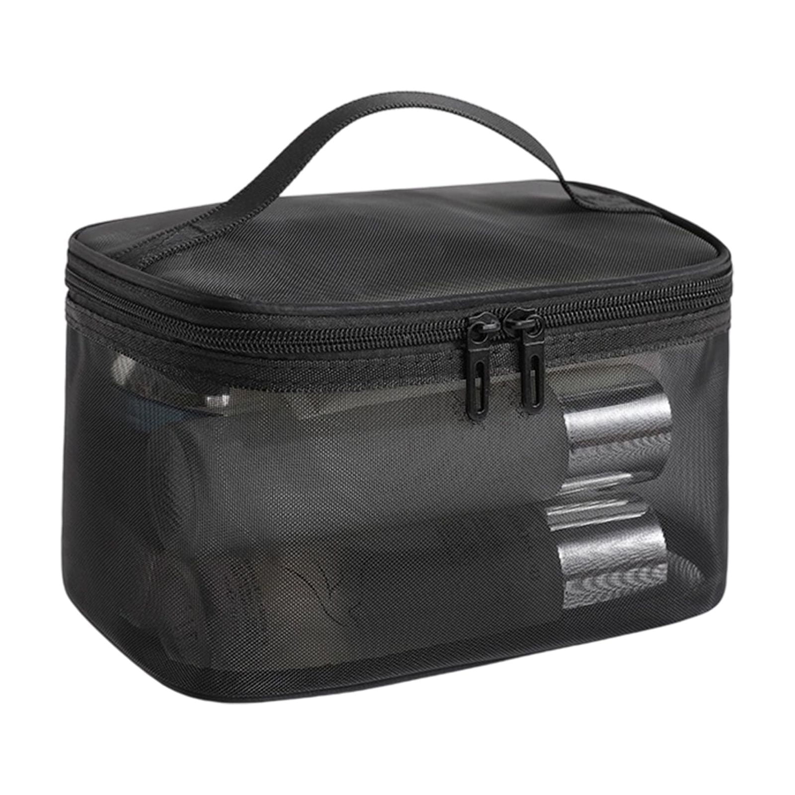 Nylon meshes Travel Toiletry Bag Double Compartment Cosmetic Organizers ...