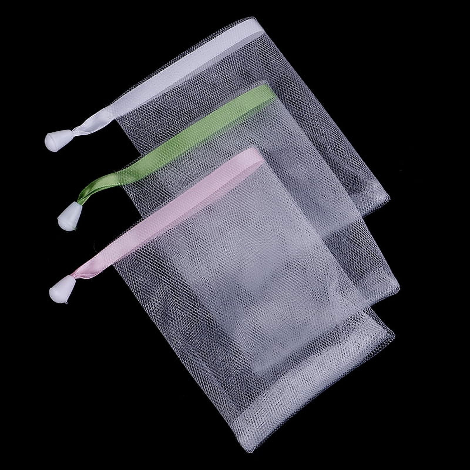 Nylon soap net small drawstring exfoliating mesh soap saver pouch bag ...