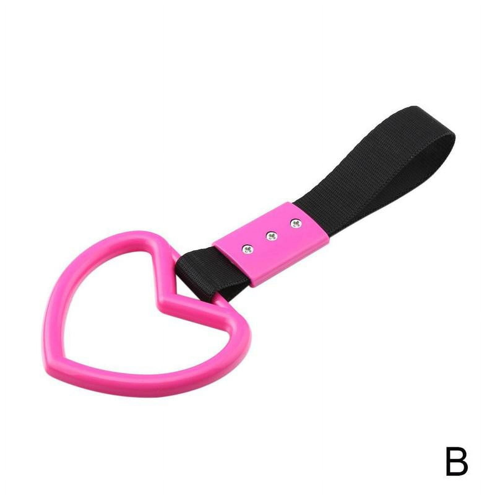 Nylon strap Car Tow Ring Handle Strap Heart Ring Subway Strap Bus Train ...