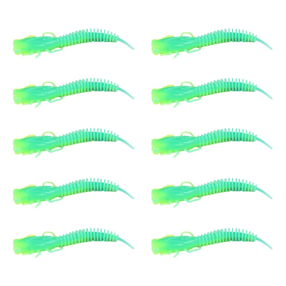 ☆Nymph Grub Larvae Soft Plastic Worm Fishing Lure 10*50mm PollockWrasse ...