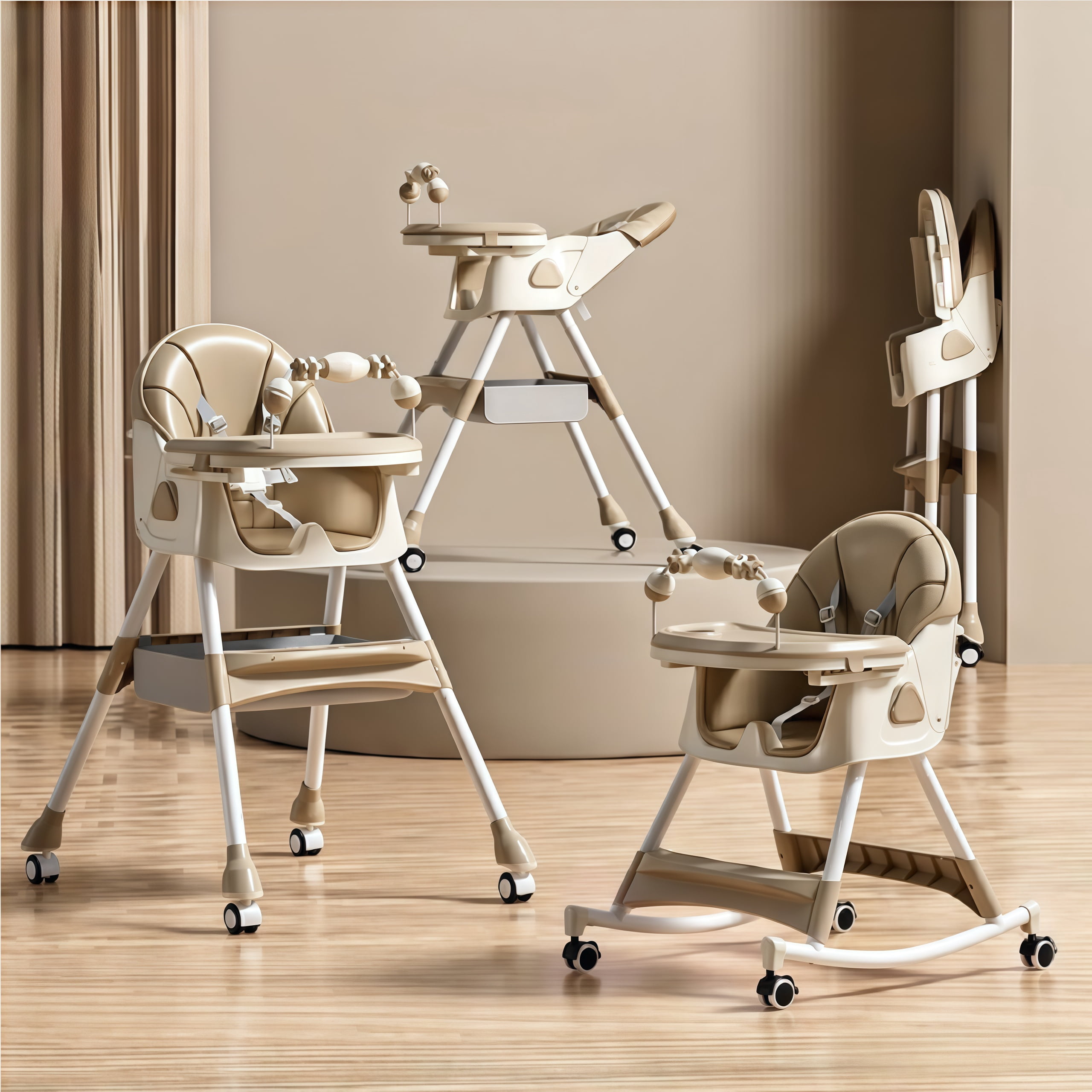 Nymph ZC 3 in 1 Baby High Chair,Portable Eat&Play Baby Feeding Chair ...