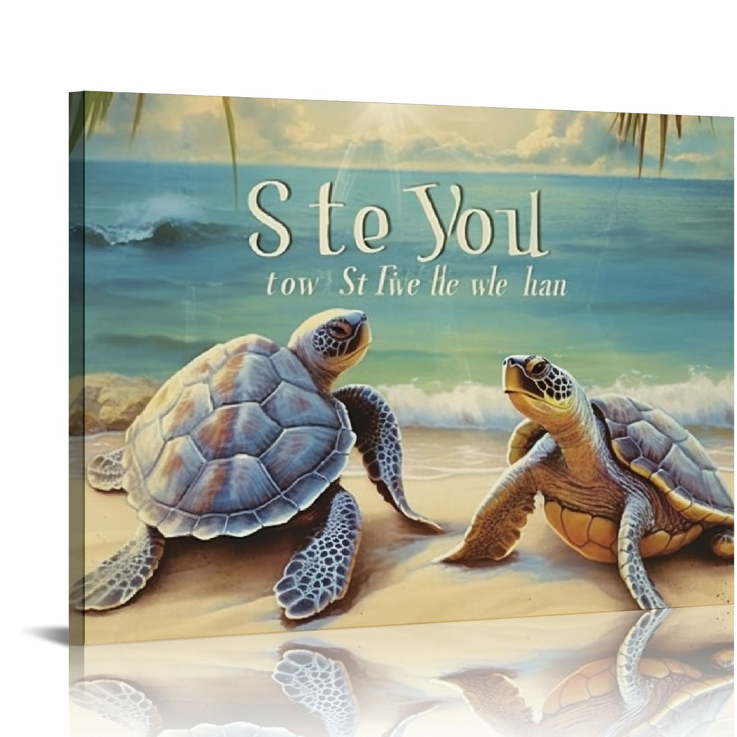 Nyssed Beach Sea Turtle Bathroom Wall Art Ocean Turtle Christian Bible ...
