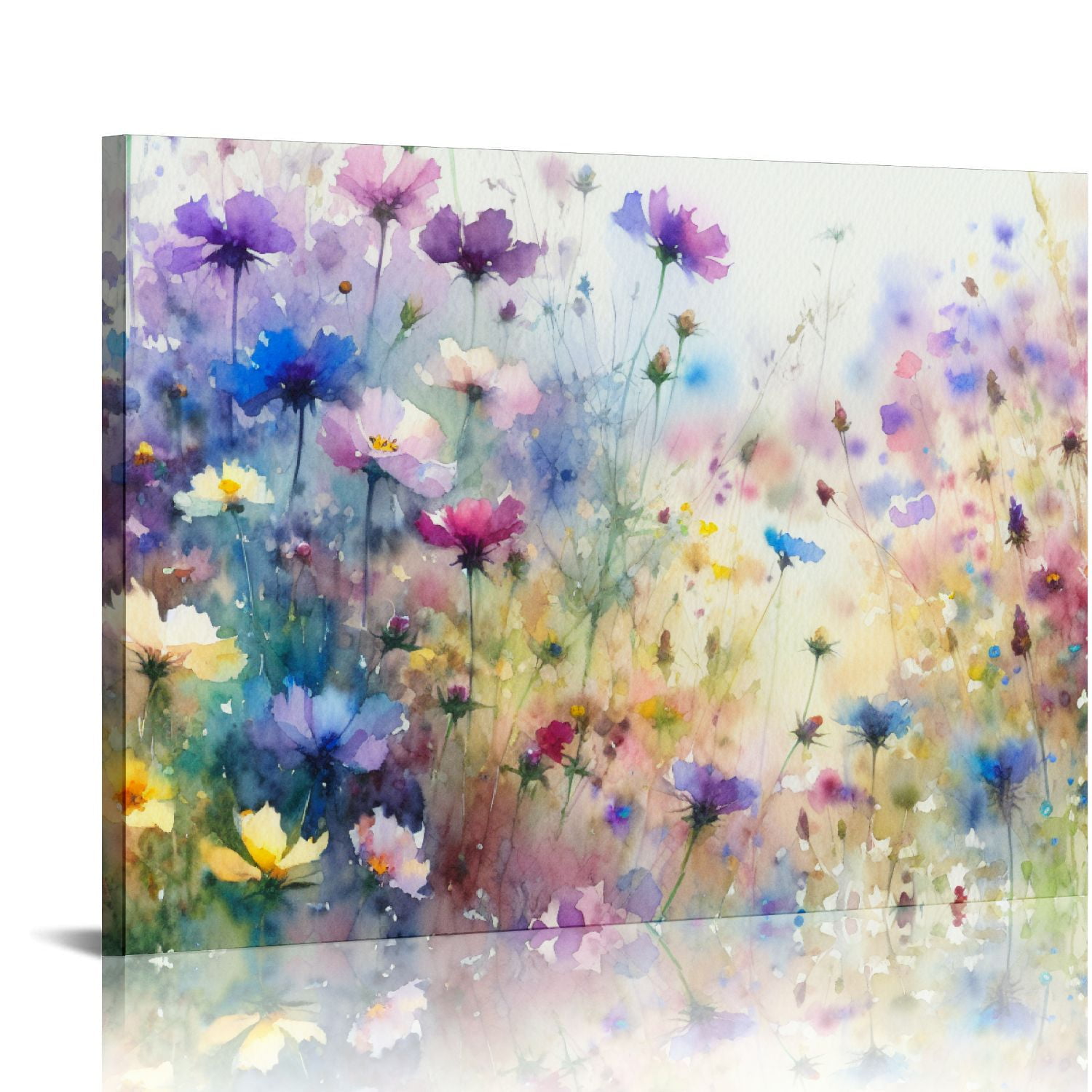 Nyssed Spring Art Watercolor Wildflowers,Colorful Floral ,Bright Boho ...