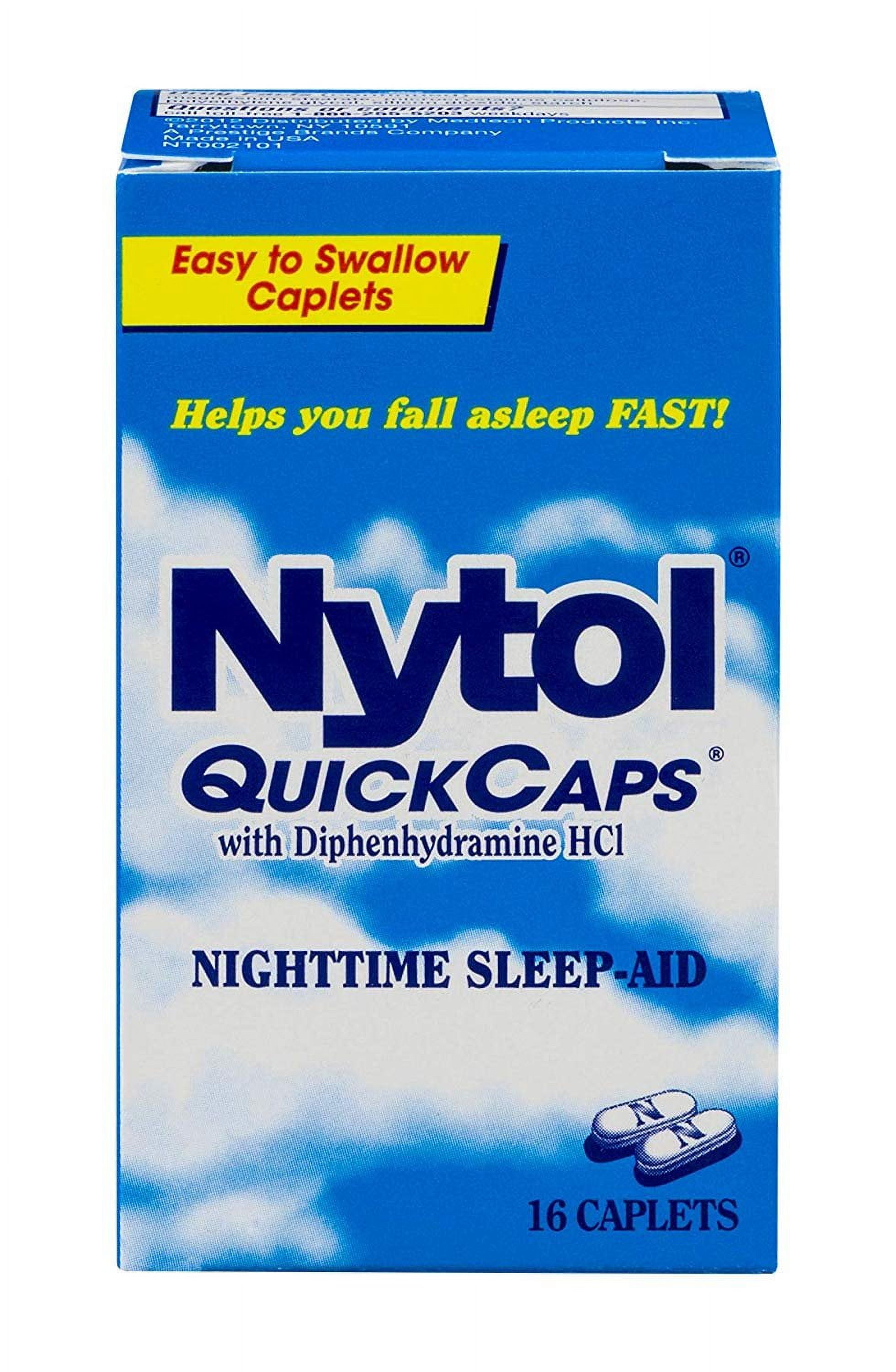 Nytol Nighttime Sleep Aid Quick Caps with Diphenhydramine HCl 25 mg ...