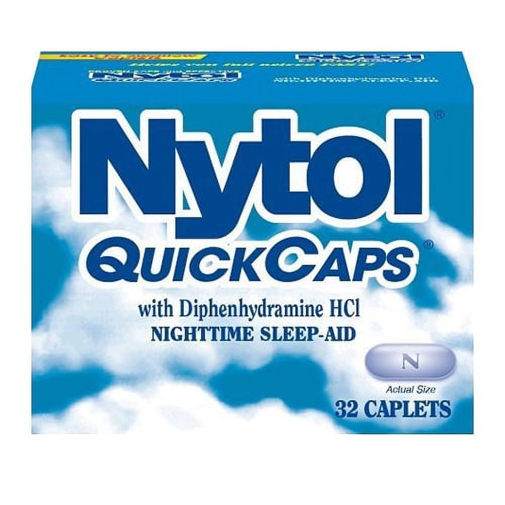 Nytol Nighttime Sleep Aid Quick Capsules with Diphenhydramine HCl, 32 ...