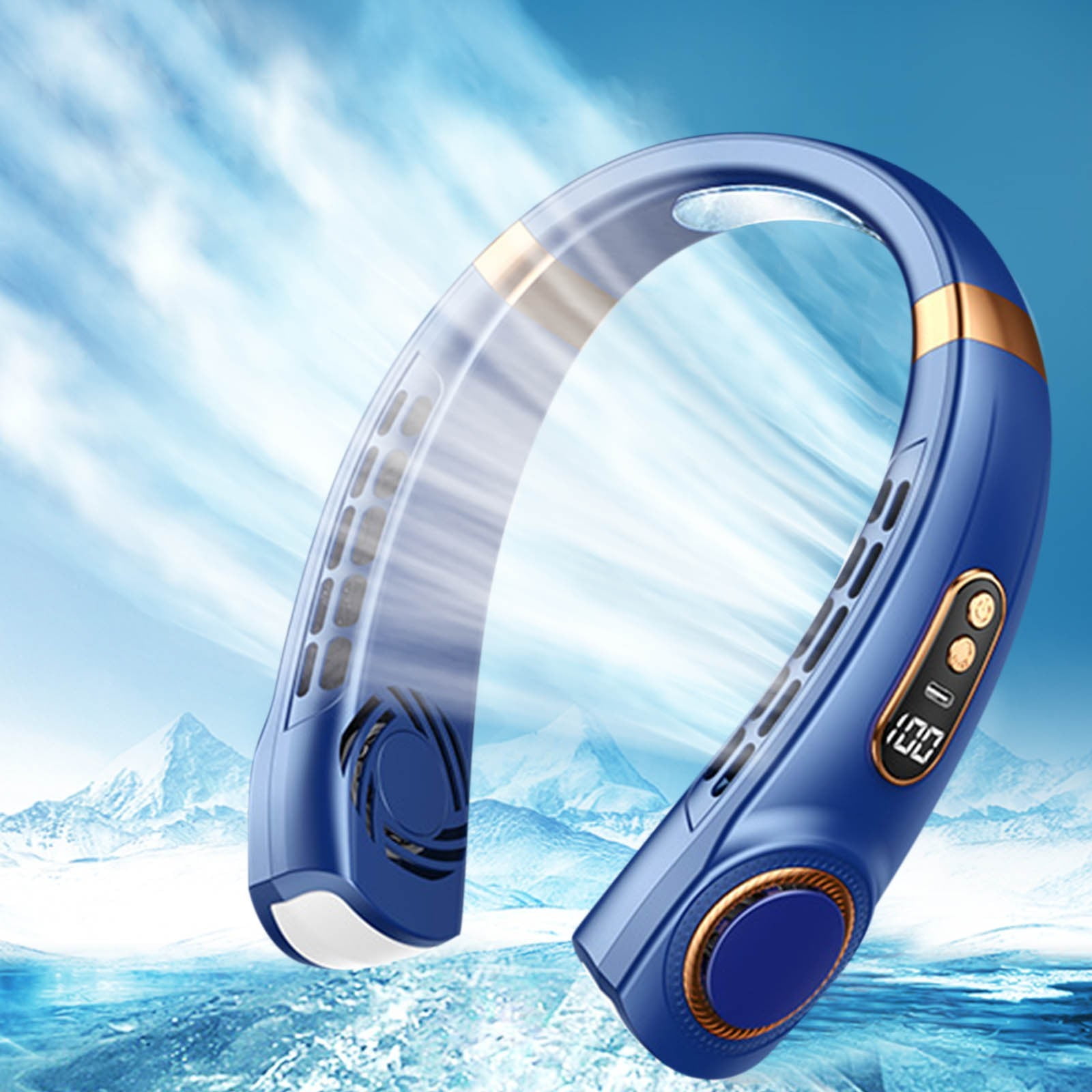 Nywaba 2024 New Portable Neck Hanging Fan USB Outdoor Silent Sports ...