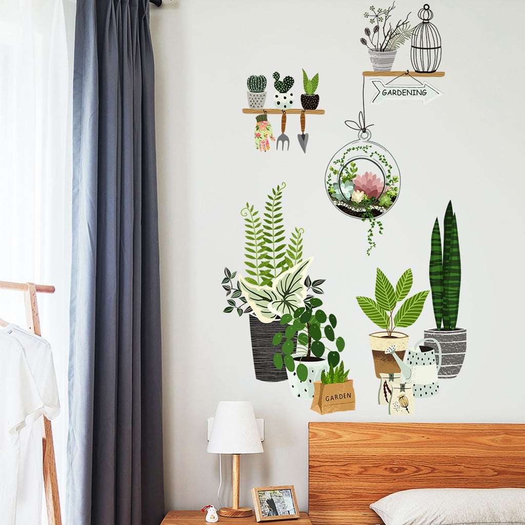 Nywaba Green Leafy Vine Wall Stickers, Plants DIY Wall Decals Removable ...