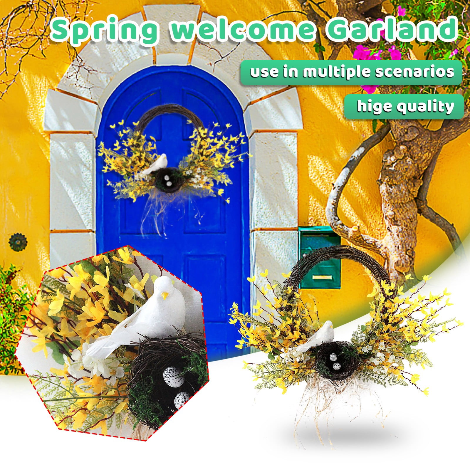 Nywaba Handmade Floral Artificial Spring garland, winter jasmine door ...