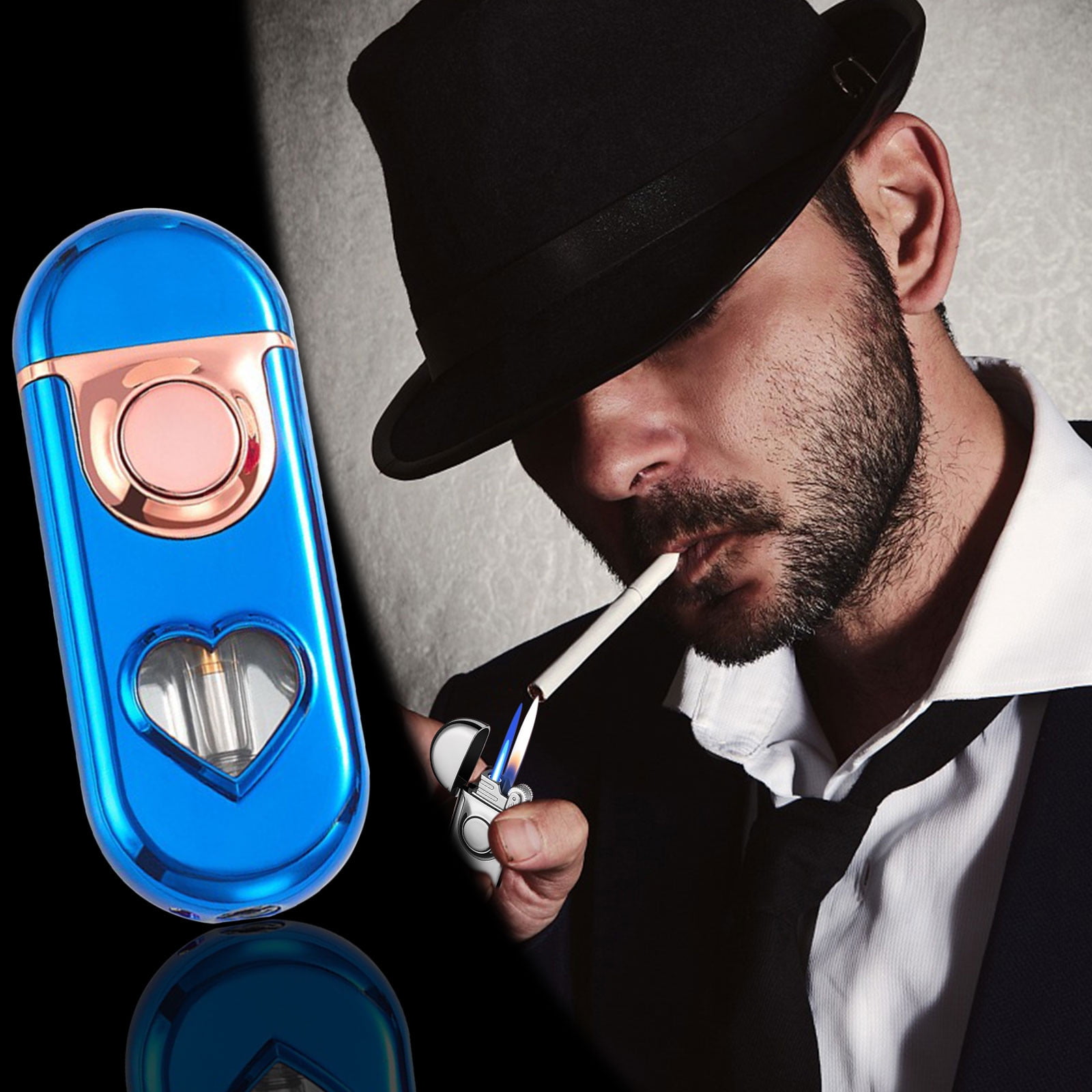 Nywaba Refillable Butane Gas Lighter, Flame Lighter, Windproof Flame ...