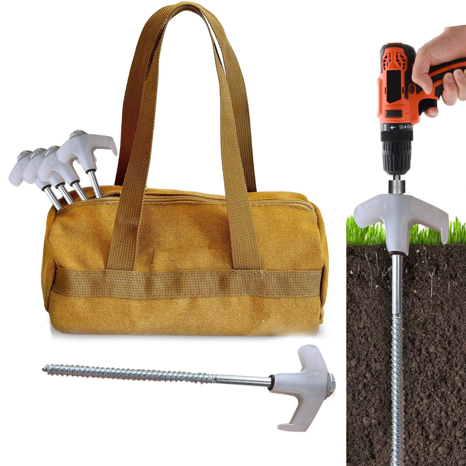 Nywaba in Tent Stakes, Ground Anchors Screw in, Tent Pegs Camping ...